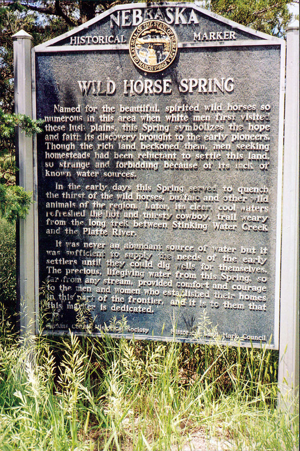 Marker Monday: Wild Horse Spring - Nebraska State Historical Society