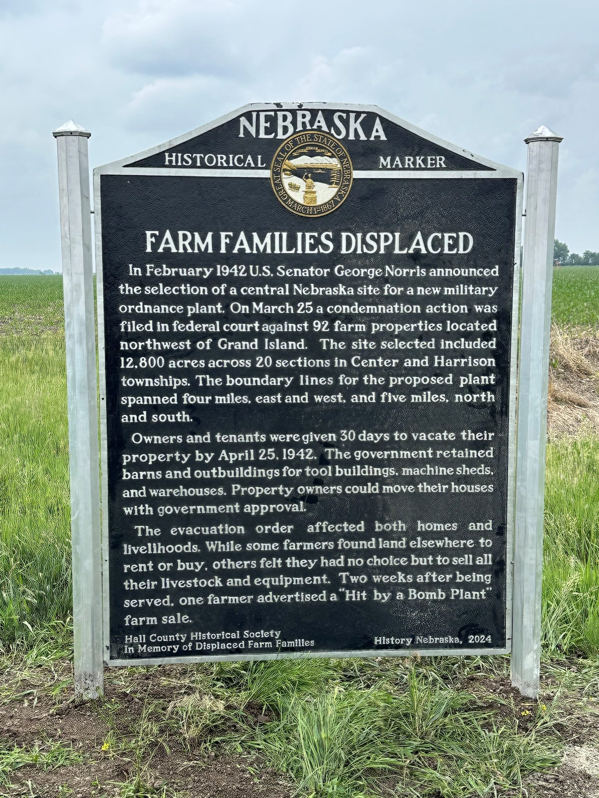 Marker Monday: Farm Families Displaced - Nebraska State Historical Society