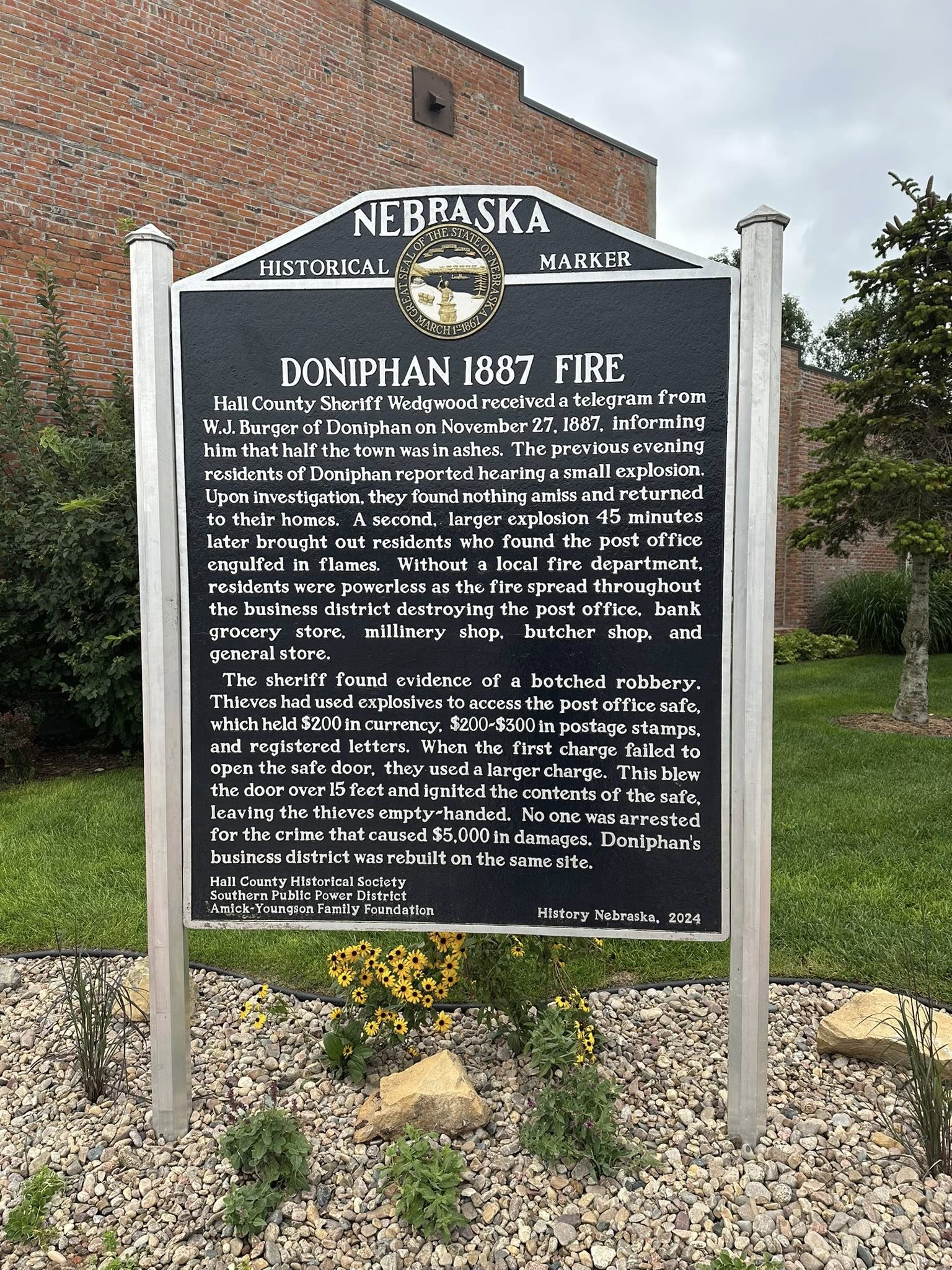 Marker Monday: Doniphan 1887 Fire - Nebraska State Historical Society